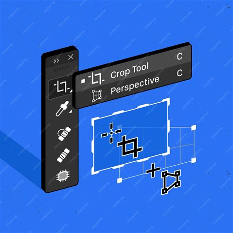 premium vector tools panel crop perspective tool in raster graphic