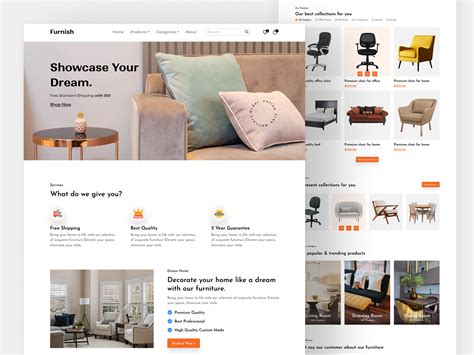 Furniture E Commerce Landing Page Behance
