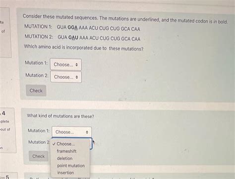 solved consider these mutated sequences the mutations are