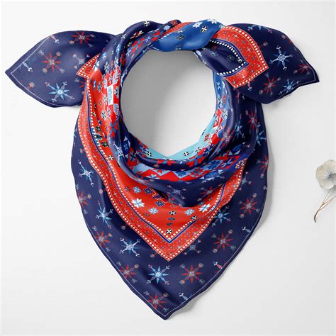 Nordic Star Silk Twill Scarf Silktopia