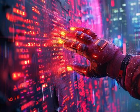 Premium Photo Hackers Hands Illuminated By Code On A Screen