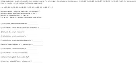 These As A Vector X In R By Making The Following Chegg