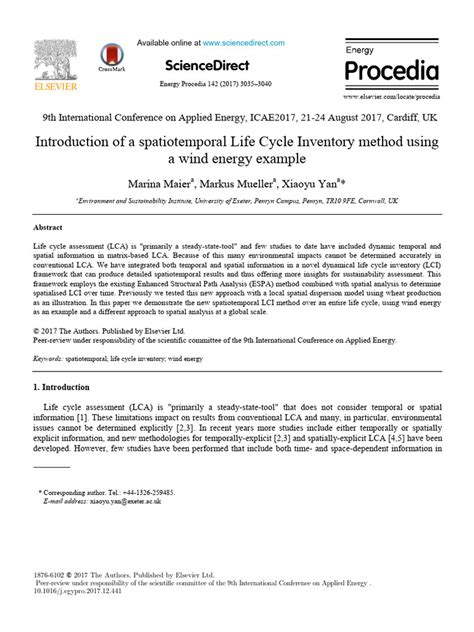 Maier Et Al 2017 Spatiotemporal Life Cycle Inventory Wind Energy