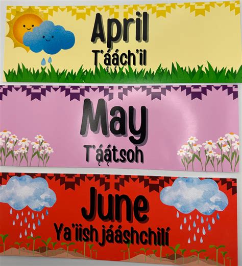 Hanging Navajo Calendar Pocket Chart English And Navajo Navajo