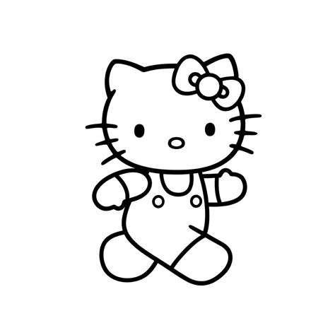 Adorable Hello Kitty Walking Coloring Page Coloring Page Printablecoloringhub