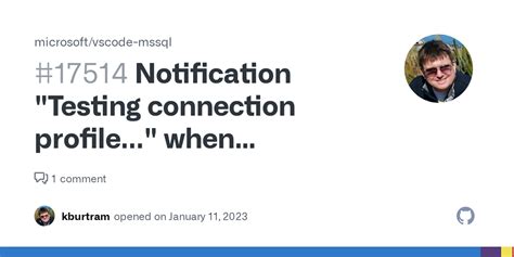 Notification Testing Connection Profile When Connecting To