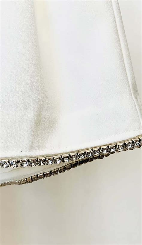 Wavy Strass Jacket Dress In White Aesvs