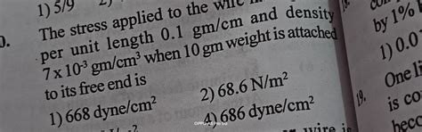 The Stress Applied To The Mcm And Density Per Unit Length 01 Gm Weight