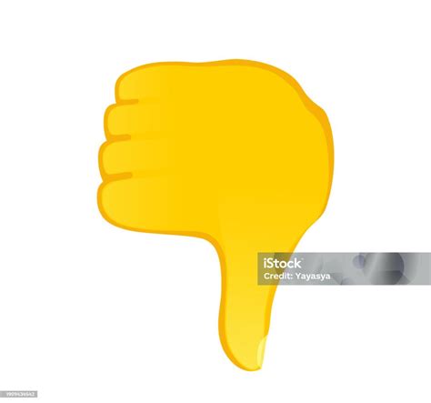 엄지 손가락 아래로 아이콘 노란색 제스처 이모티콘 벡터 일러스트 레이 션 엄지손가락을 아래로에 대한 스톡 벡터 아트 및 기타 이미지 엄지손가락을 아래로 이모티콘 거절