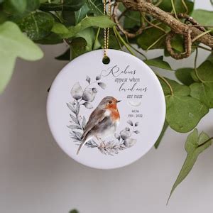 Personalised Robins Appear Ceramic Keepsake Loved Ones Memory T