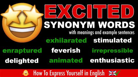 How To Express Being Excited More Precisely 🤩 English Synonym Words With Meanings Examples