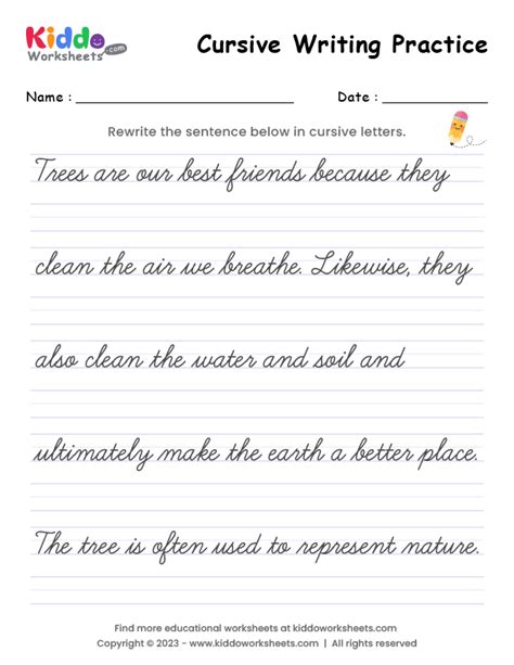 Practice Cursive Writing Paragraph