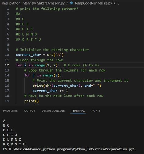 Python Datascience Patternprinting Codingchallenge Techinterviews