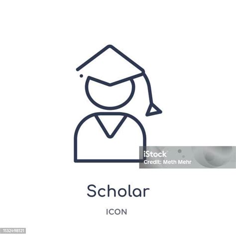 교육 개요 컬렉션의 선형 학자 아이콘입니다 얇은 라인 학자 아이콘 흰색 배경에 고립입니다 학자 트 렌 디 일러스트 과학에 대한 스톡 벡터 아트 및 기타 이미지 Istock