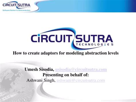 Ppt How To Create Adaptors For Modeling Abstraction Levels Umesh