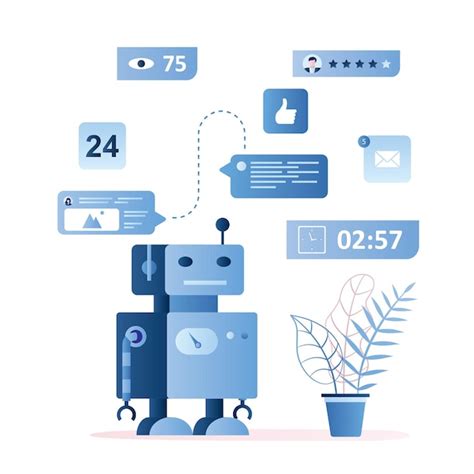 premium vector chatbot robot dialog help service user avatar on big