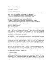 Chapter Processing Data Docx Chapter Processing Data This Chapter Includes C Variable