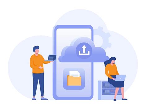 premium vector upload file to cloud system file document office