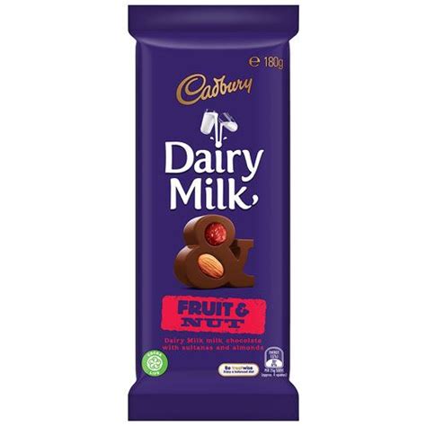 Cadbury Chocolate Block Fruit And Nut 180g Kiwi Corner Dairy