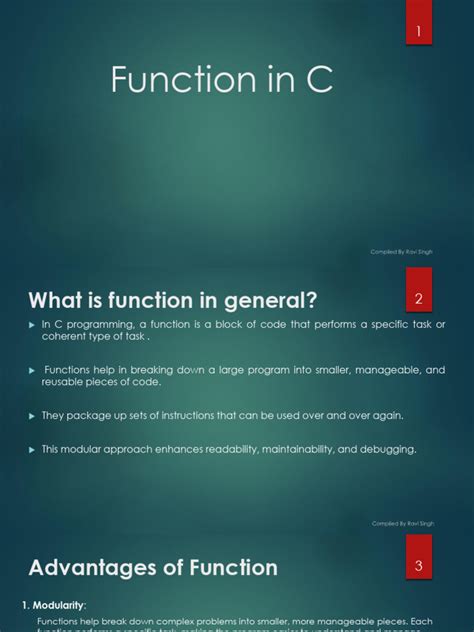 Function In C Pdf Parameter Computer Programming Scope