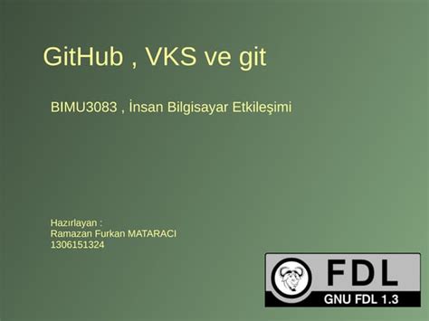 Versiyon Kontrol Sistemleri Git Github Ppt