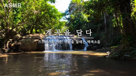 자기 전에 듣는 시원한 계곡 폭포소리 Asmr 긴장 완화와 마음의 안정을 위한 백색소음 핑크소음 스트레스 해소 이명 완화 집중력 향상 음악 자연의 소리 물멍