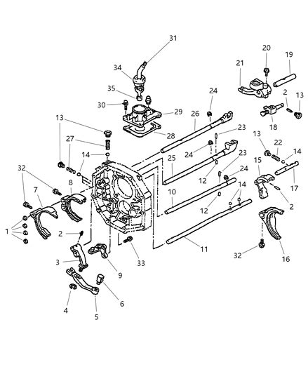 Fork And Rail Of Manual Transmission 1997 Dodge Dakota