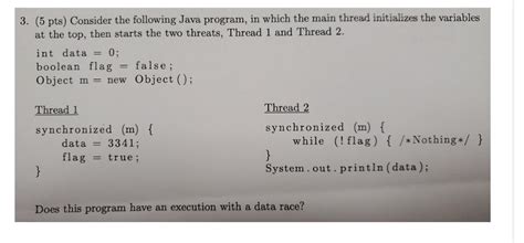Solved 3 5pts Consider The Following Java Program In