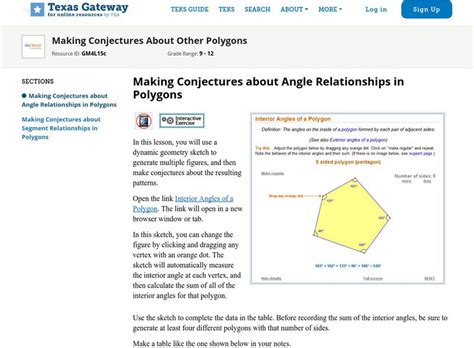 texas gateway making conjectures about other polygons unit plan for