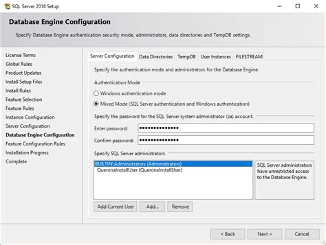 Installation Of SQL Server Engine Product Documentation