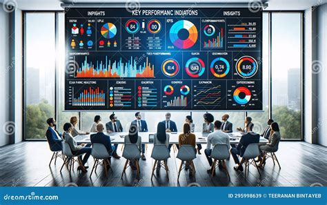 A Meeting Room With Data Visualization Dashboard Stock Illustration Illustration Of Meeting