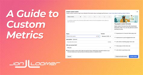 A Guide To Custom Metrics In Meta Ads Manager Jon Loomer Digital