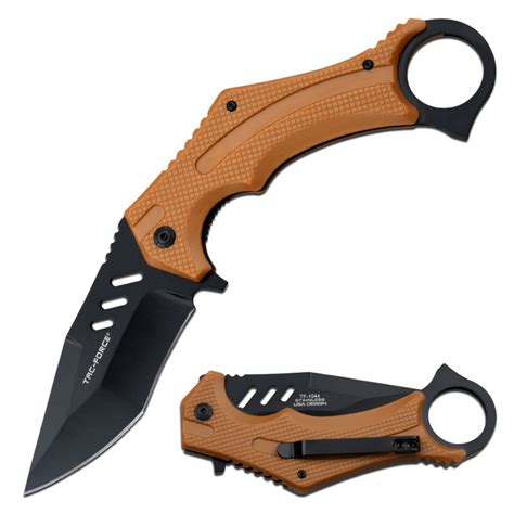 Karambit Pocket Knife 925 Inch Spring Assisted Knife Brown