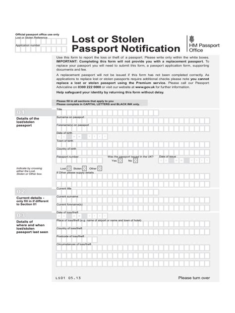 Lost Or Stolen Passport Form 7 Free Templates In Pdf Word Excel