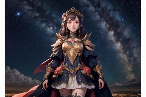 Premium Ai Image Milky Way Romantic Night Sky Full Of Stars The Girl Looking Up At The Starry