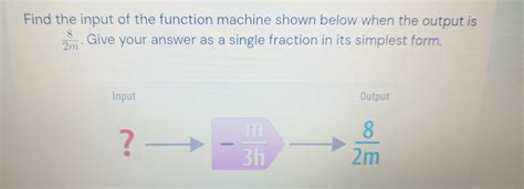 solved find the input of the function machine shown below when the