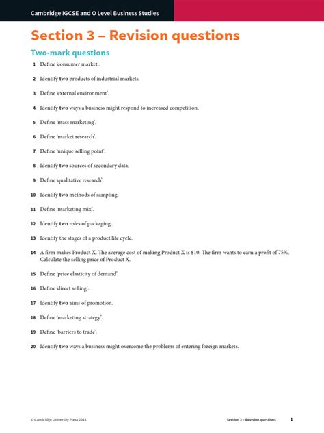 section 3 revision questions pdf marketing marketing research