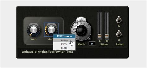 Webaudio Controls GUI Parts Library For Web Application Using WebComponents