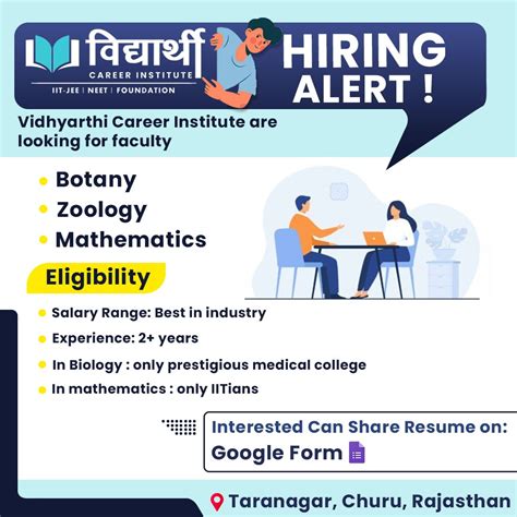 vidhyarthi career institute on linkedin intersted candidate can apply through this link