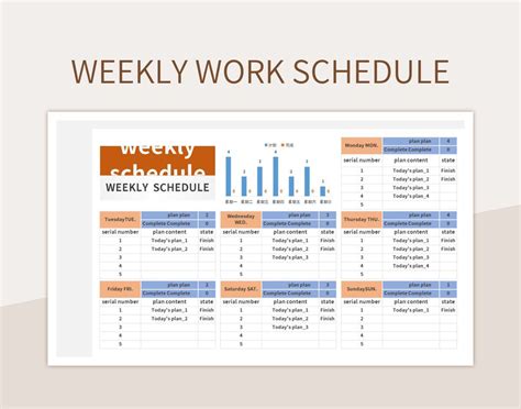 Weekly Work Schedule Excel Template And Google Sheets File For Free Download - Slidesdocs