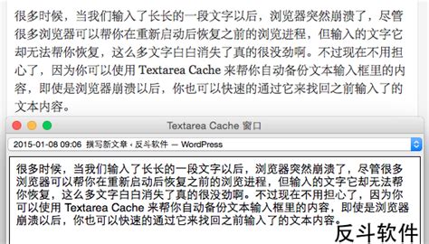Textarea Cache 自动备份文本输入框的内容 Firefox 扩展 反斗软件
