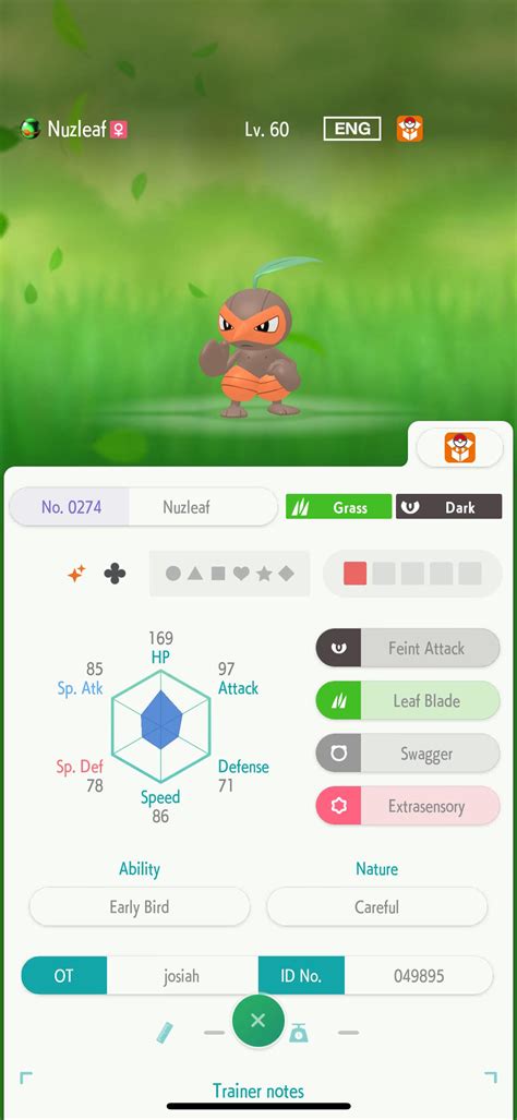 Shiny Nuzleaf Evolution