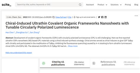Citation Report Chiral Induced Ultrathin Covalent Organic Frameworks