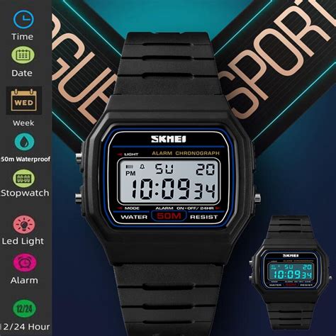 Skmei นาฬิกาข้อมือดิจิทัล Led สายหนัง Pu กันน้ํา สไตล์สปอร์ต แฟชั่นสําหรับผู้หญิง Allen532 Th