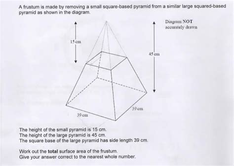 Solved A Frustum Is Made By Removing A Small Square Based