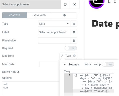 Date Picker Starting From Future Date In Working Days E ADDONS Demo