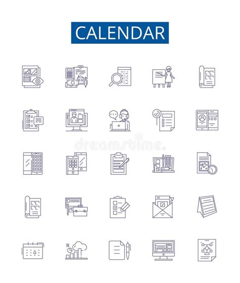 Calendar Line Icons Signs Set Design Collection Of Calendar Dates
