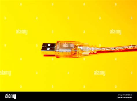 Transparent USB Cable At Yellow Background Stock Photo Alamy