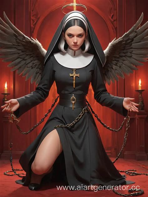Erotic Nun Psychic With Whip In Red Chamber Ai Art Generator